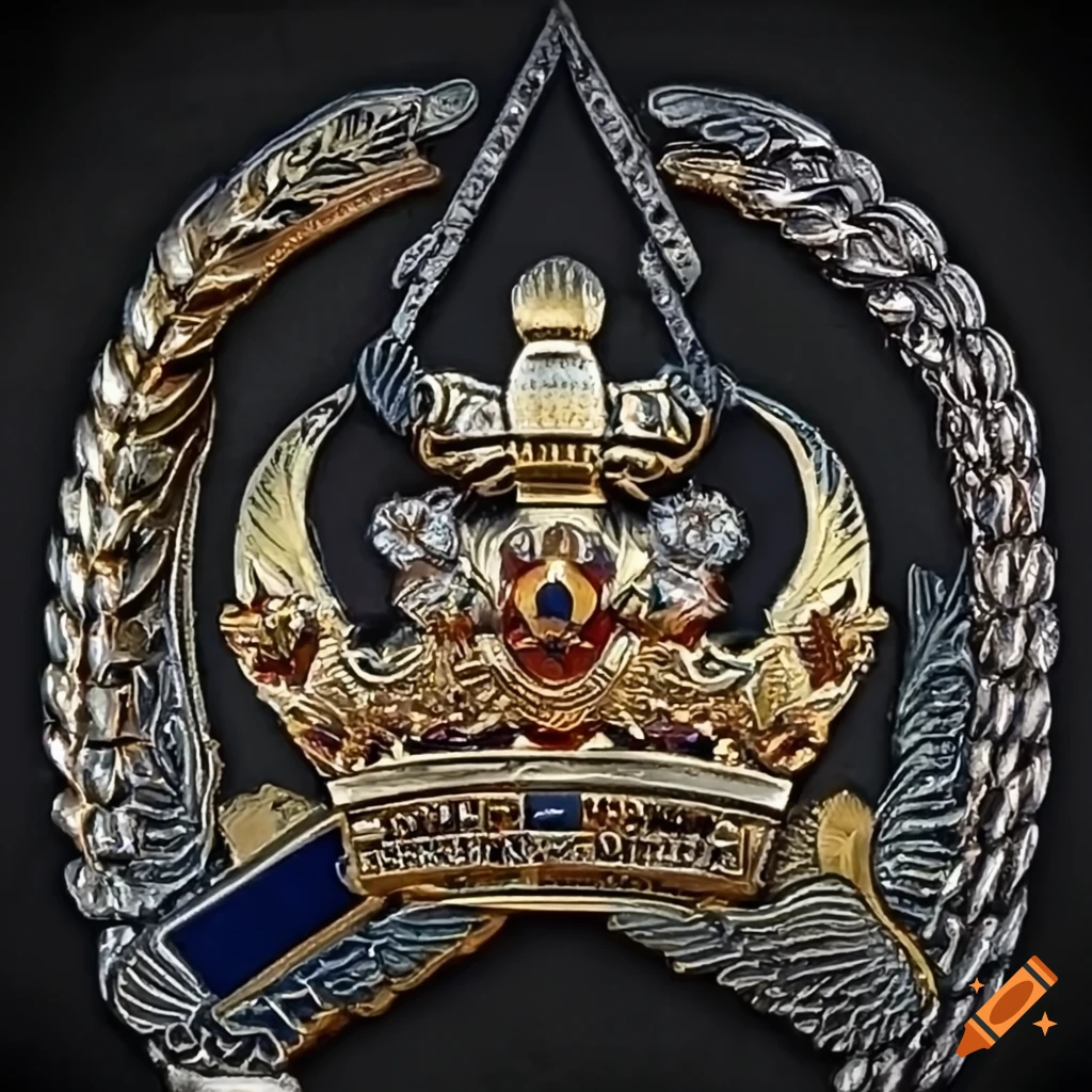 Fighter jet squadron badge with crown symbol on Craiyon