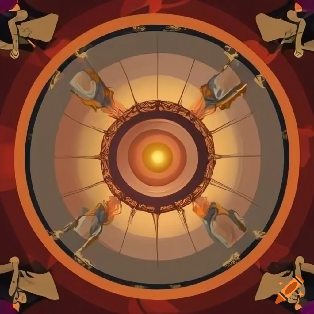 Apocalypse-themed round avatar background on Craiyon