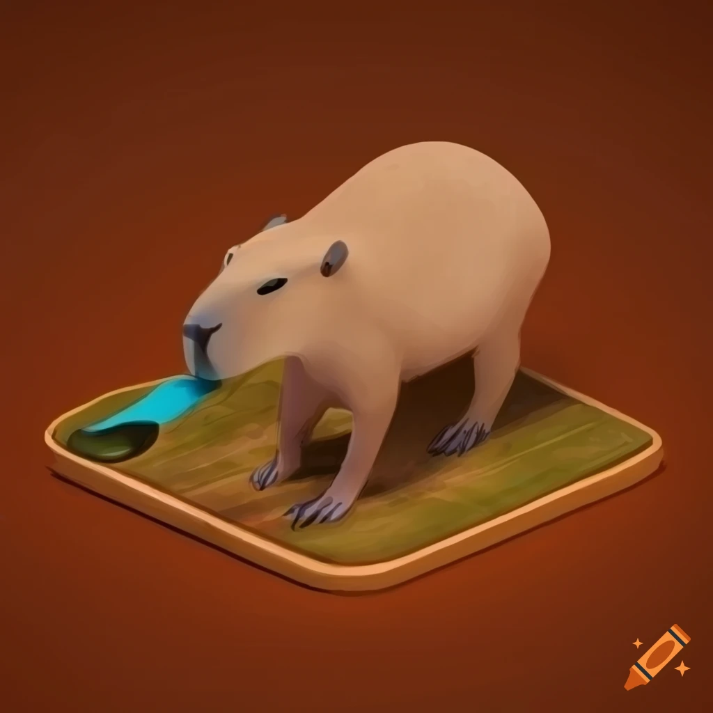 Isometric view of capybara and platypus on Craiyon