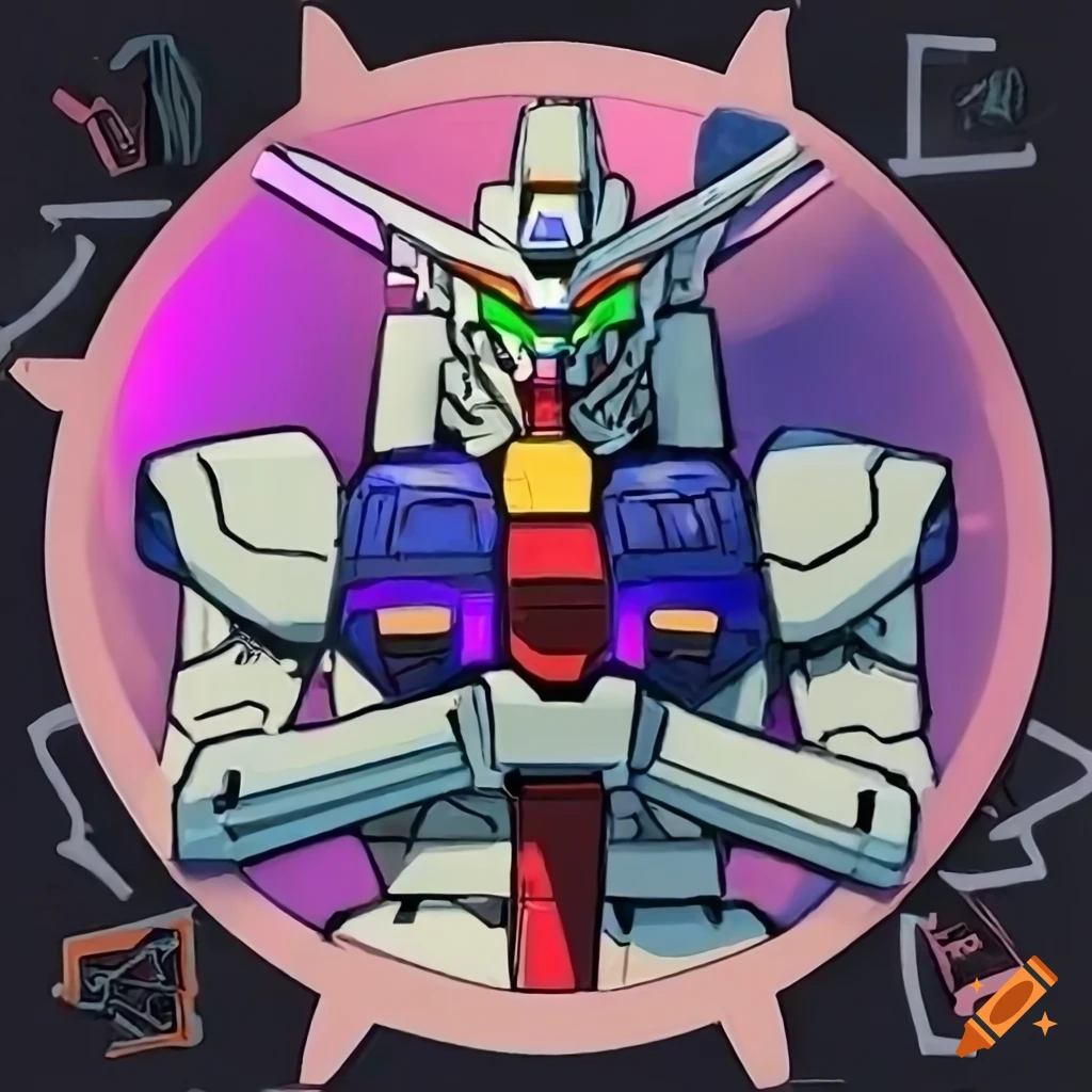 Cool holographic gundam sticker