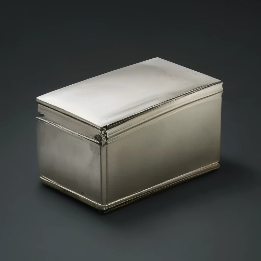 Silver rectangular cuboid paper box with lid