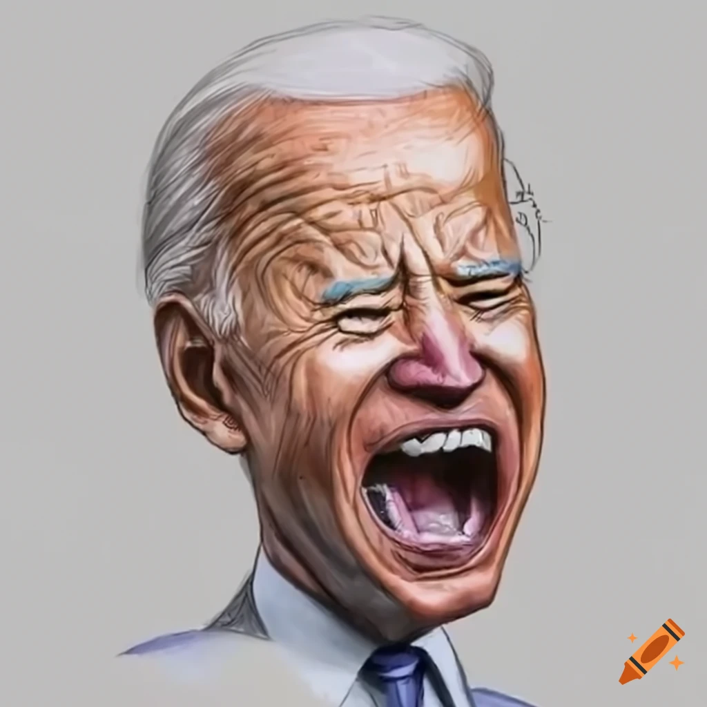 Cartoon depiction of Joe Biden yawning on Craiyon