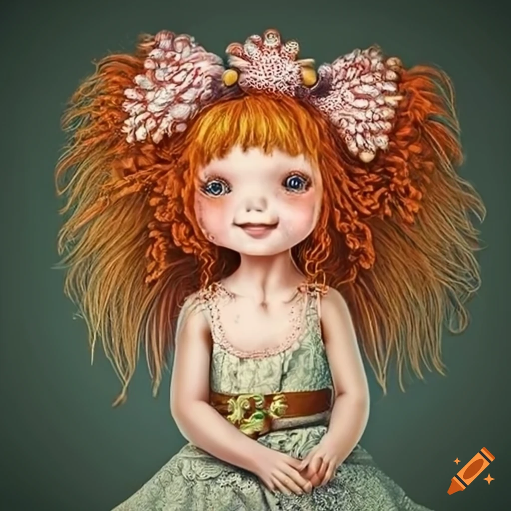 Illustration of cute and stylish ginger-haired girls on Craiyon