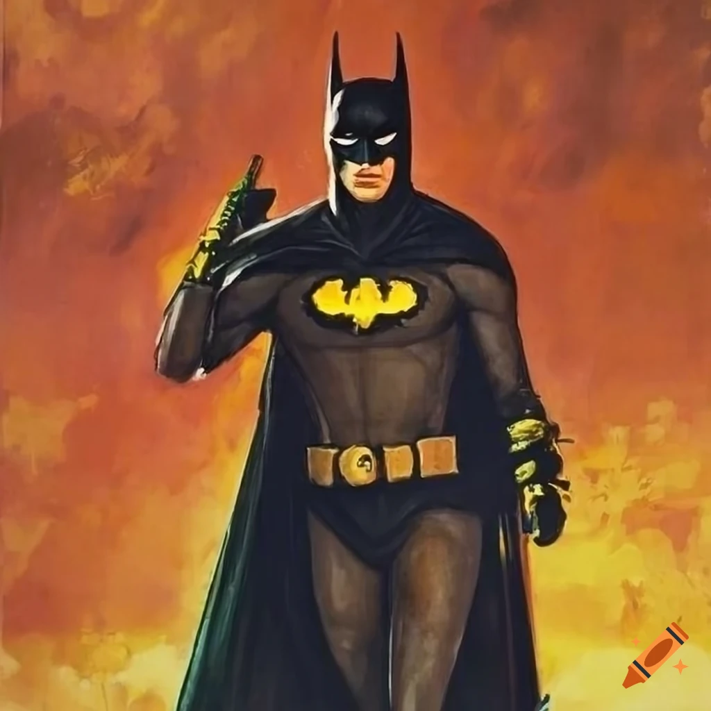 Norman rockwell batman versus bayne artwork on Craiyon