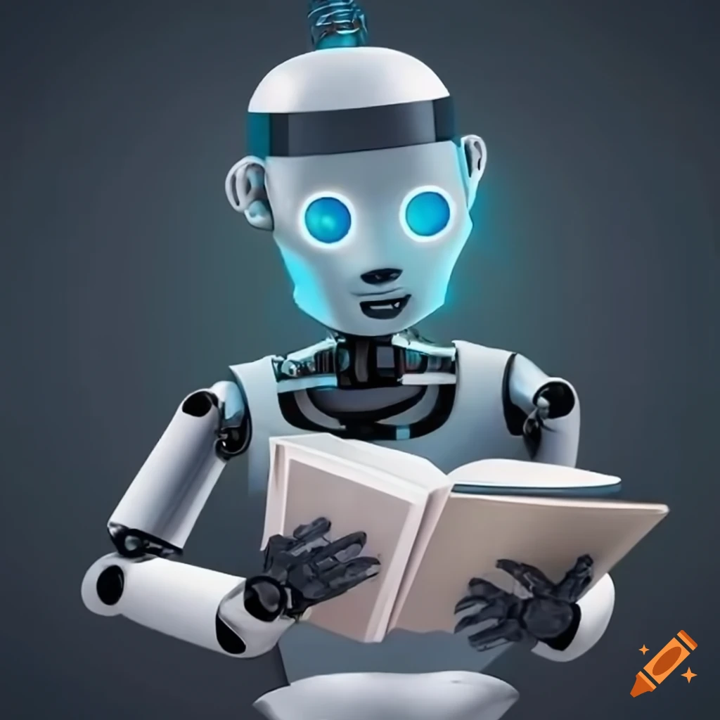 Robot Reading A Book On Craiyon