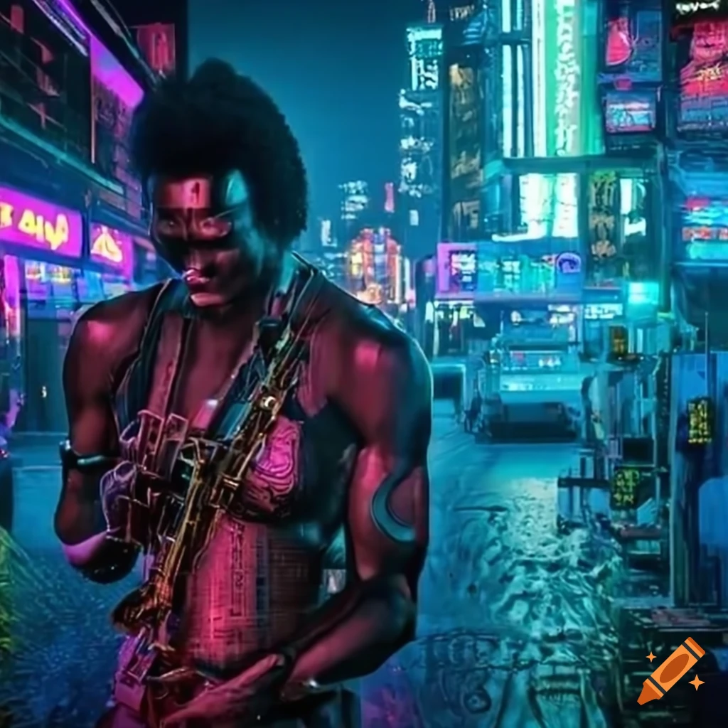Cyberpunk artwork of miles davis
