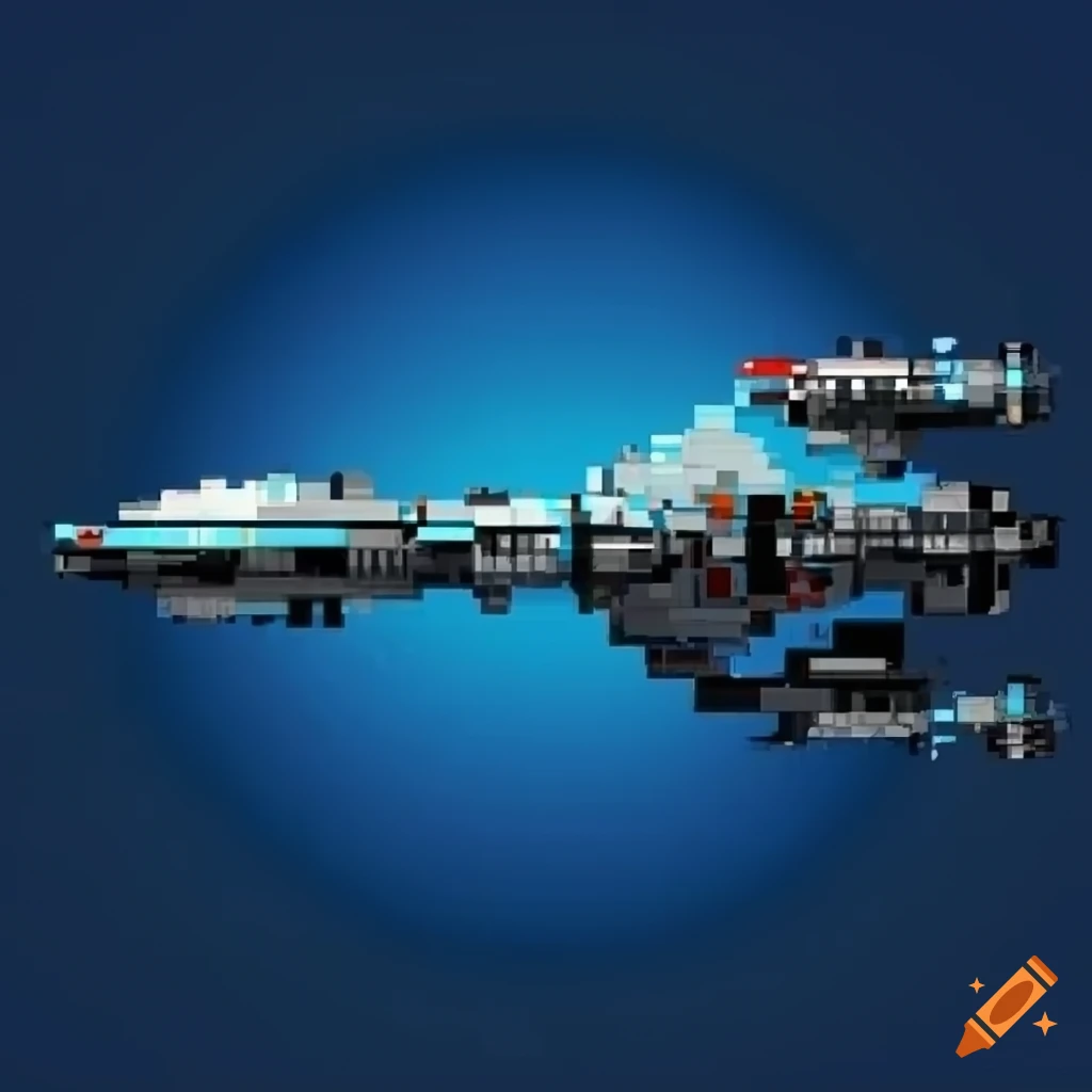 16-bit starship in profile view on Craiyon