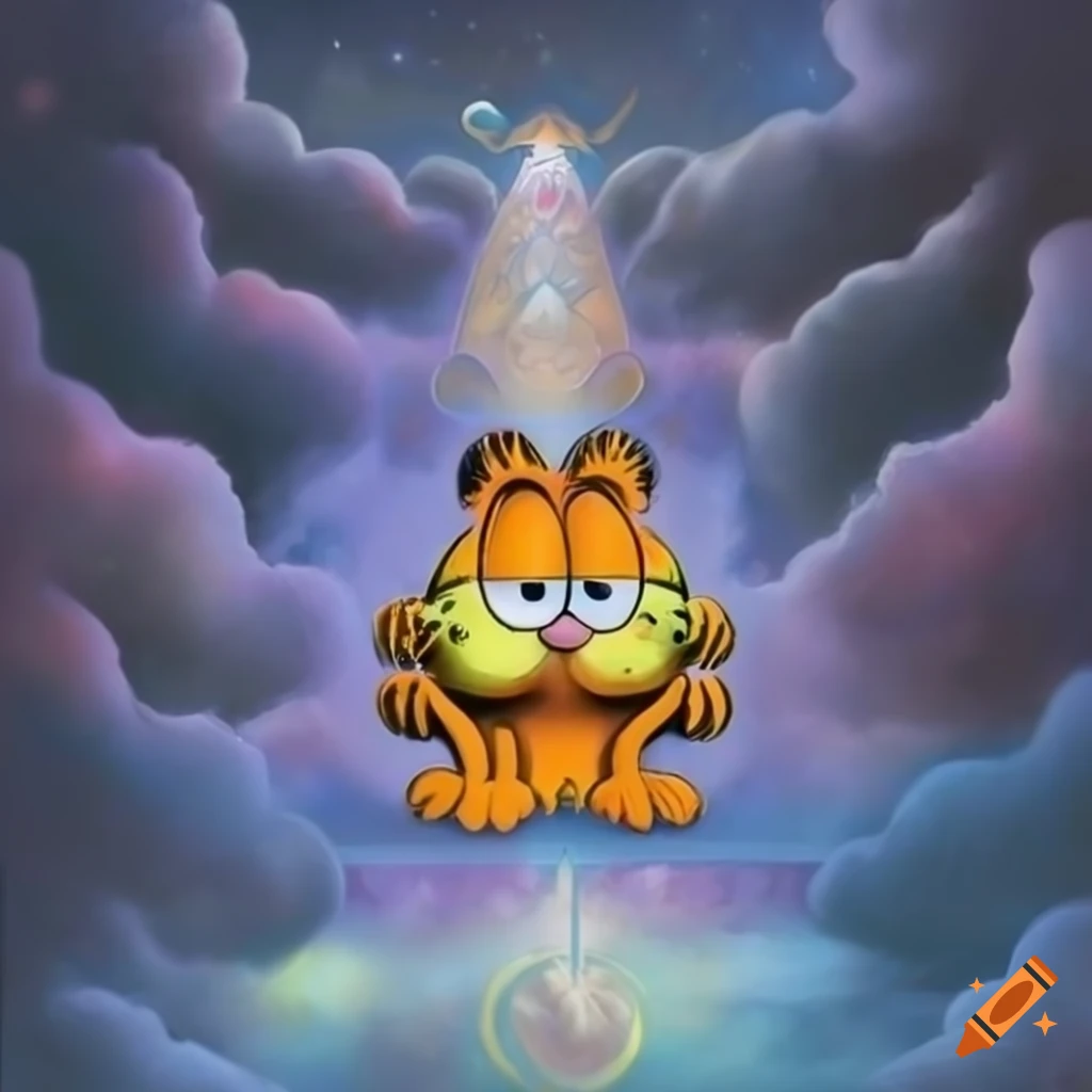 Heavenly artwork with garfield and o.d.b