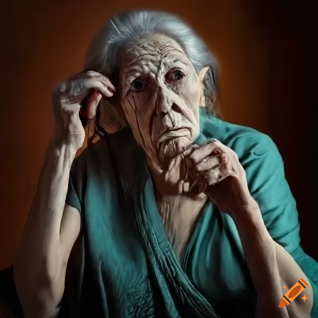 Cubism art of a man in fear and a woman grieving on Craiyon