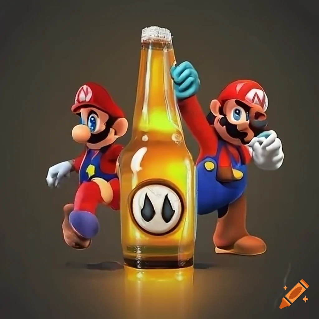 Image of mario-themed alcoholic beverages on Craiyon