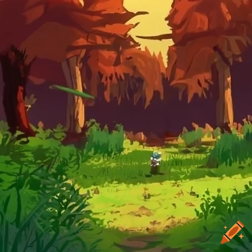 Video game art style field landscape on Craiyon