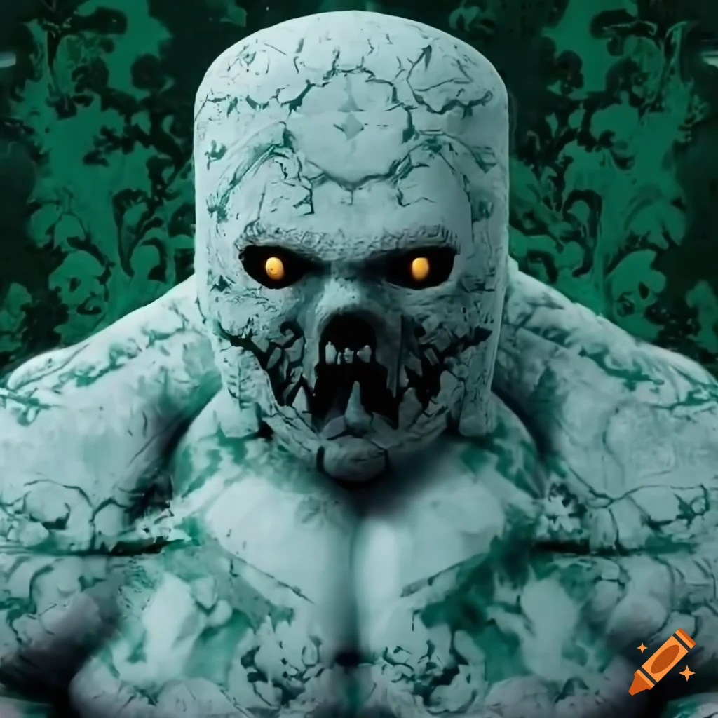 Eerie white-marble golem in an elegant room on Craiyon