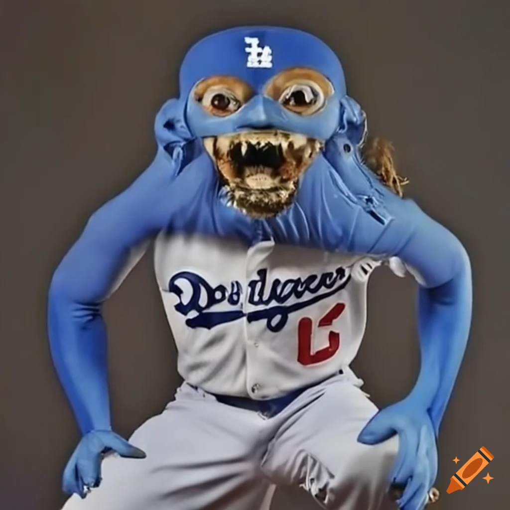 3 headed monster Dodgers player on Craiyon