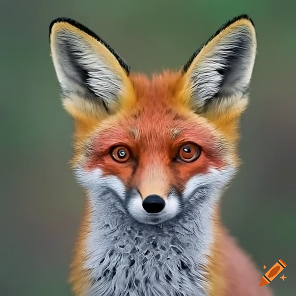 Close-up of a fox on Craiyon