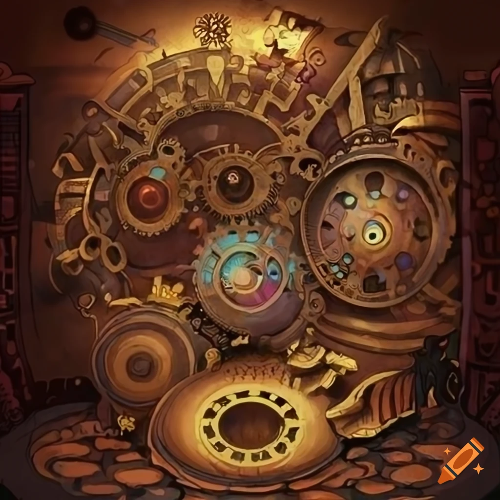 Steampunk brown and gold background