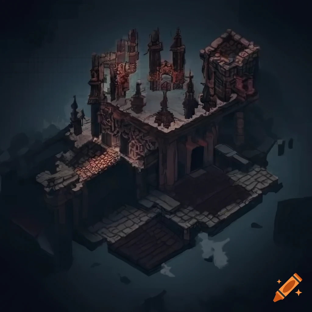 Detailed isometric terrain map concept art on Craiyon