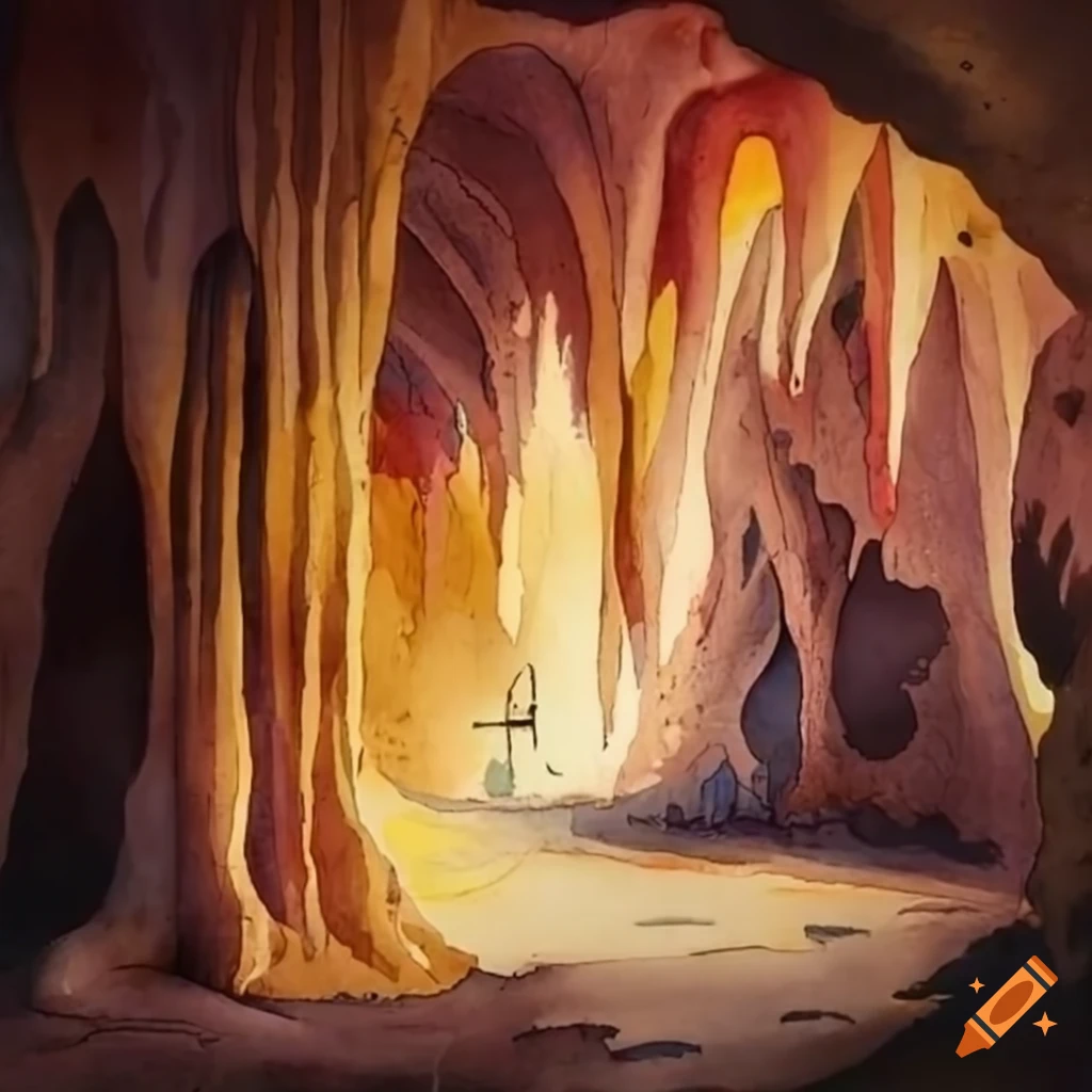 Image of a dimly lit cave on Craiyon