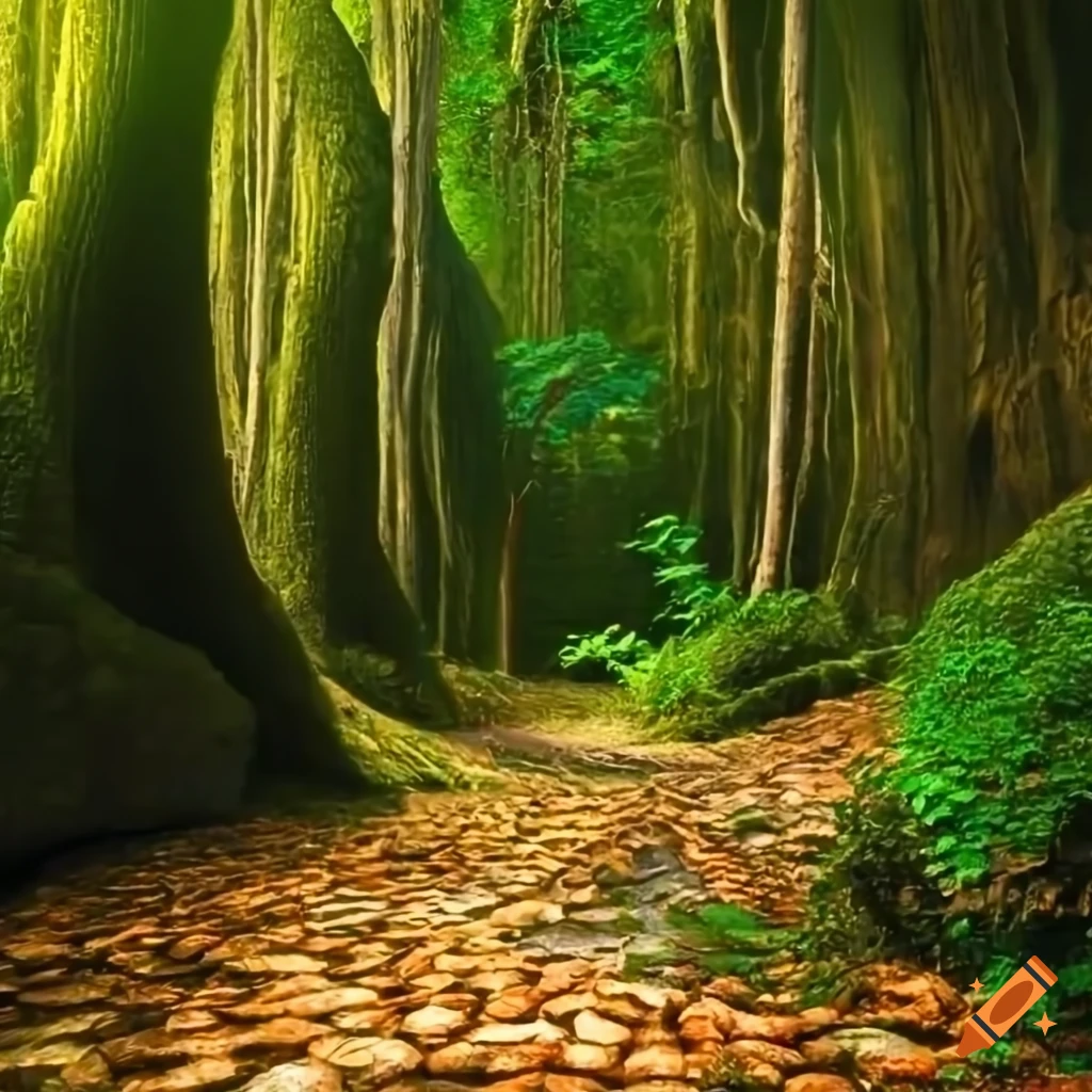 Bush arc in the middle of a beautiful forest on Craiyon