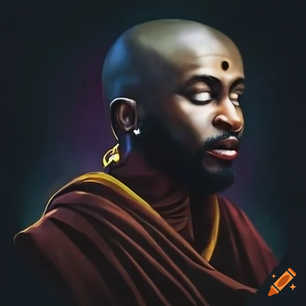 Portrait of a rastah monk with dreadlocks