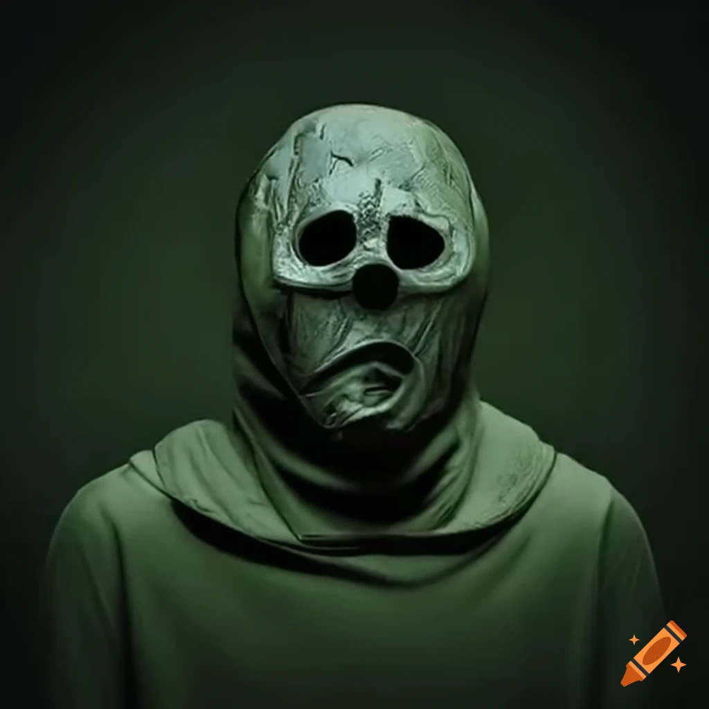 Cracked mask revealing secrets on Craiyon