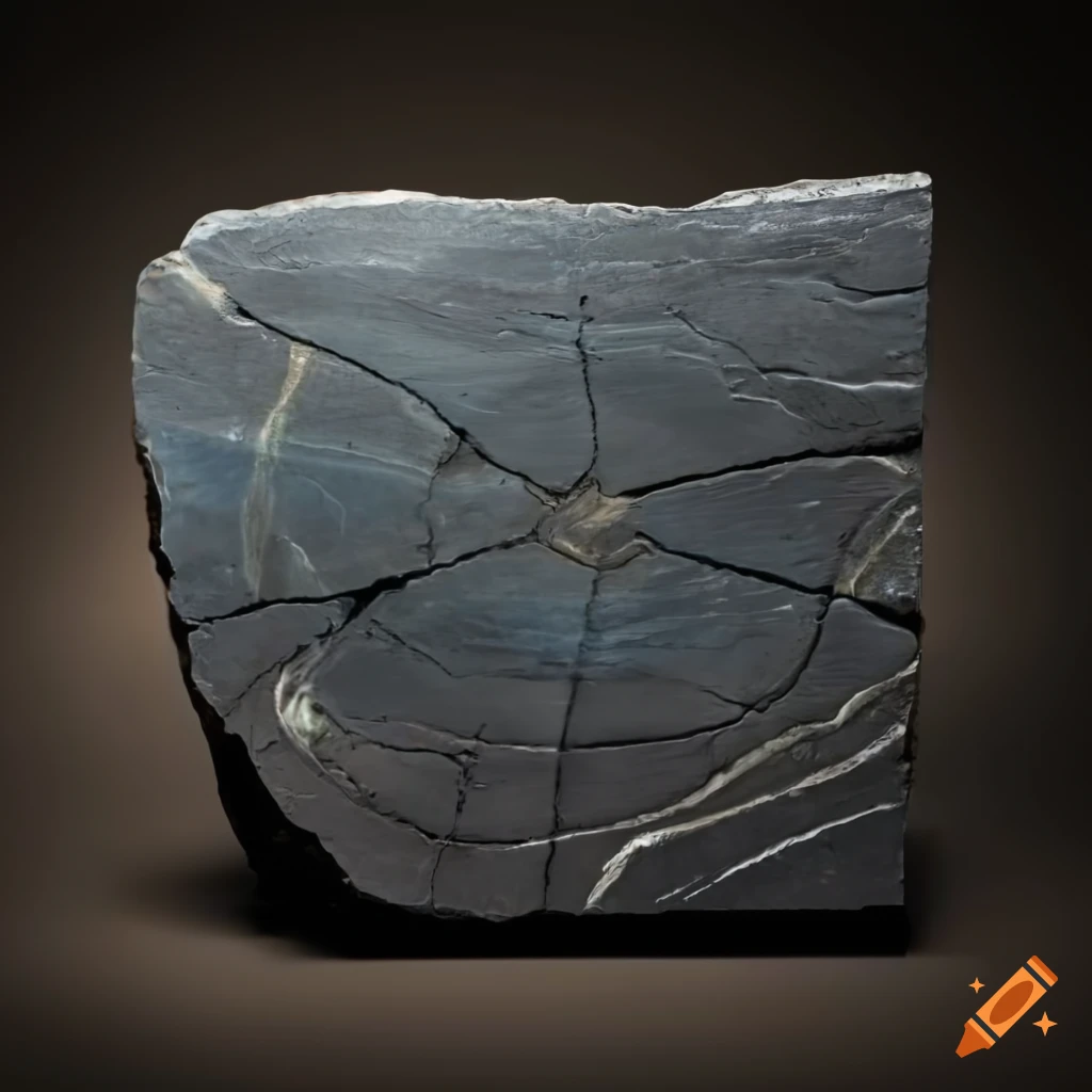 Sculpture of a black art installation with millstone and pitchfork on ...