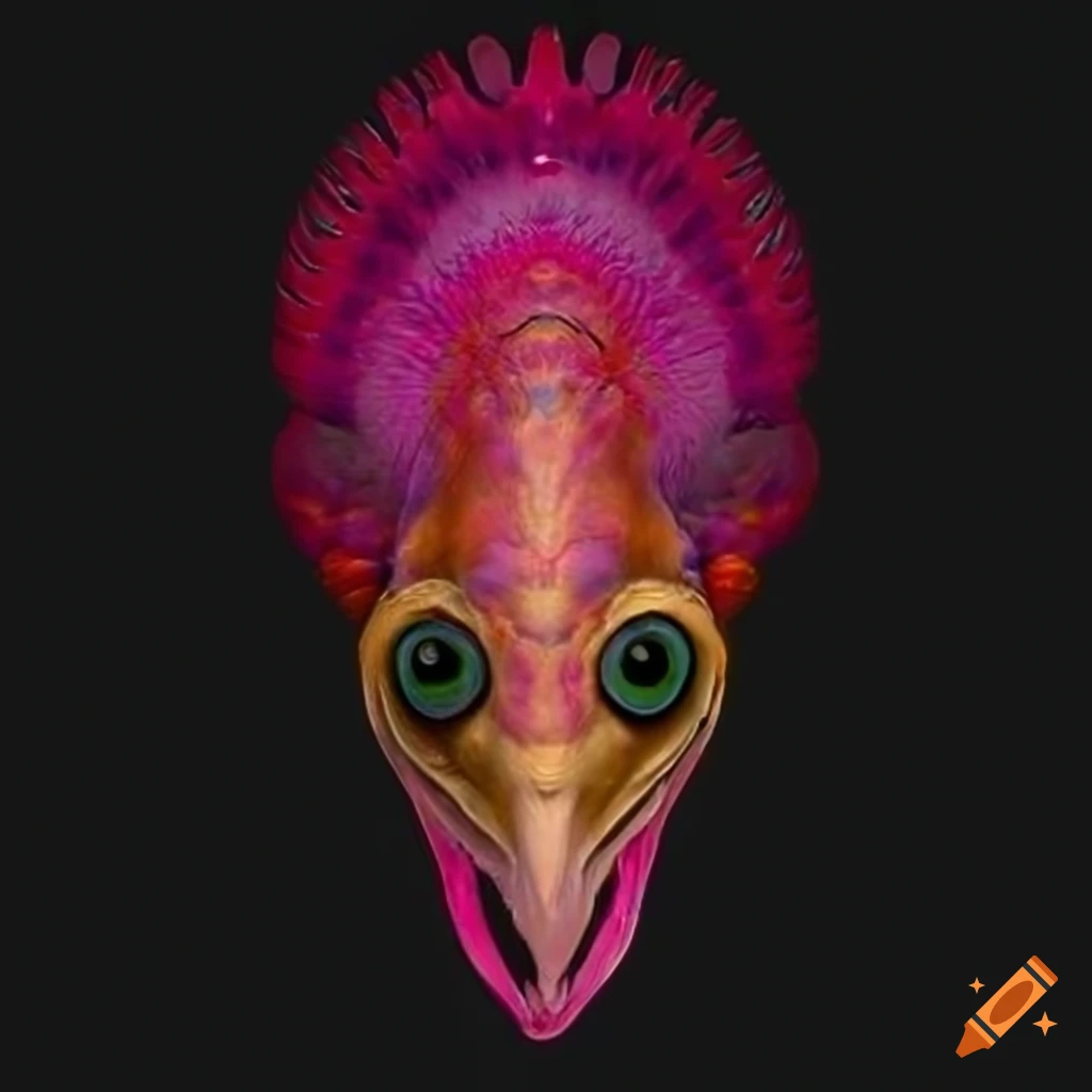 Front-facing portrait of a hybrid creature of an Albatross and a ...