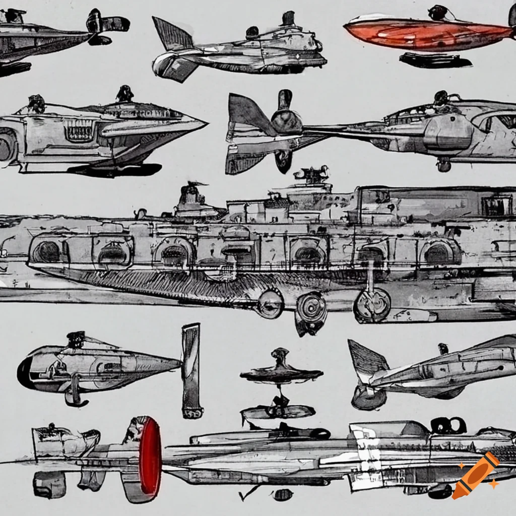 Illustration of Japanese war machines during World War II on Craiyon