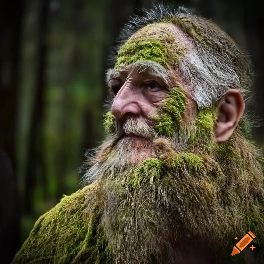 Timid middle-aged man with tattered cloak holding mushrooms on Craiyon