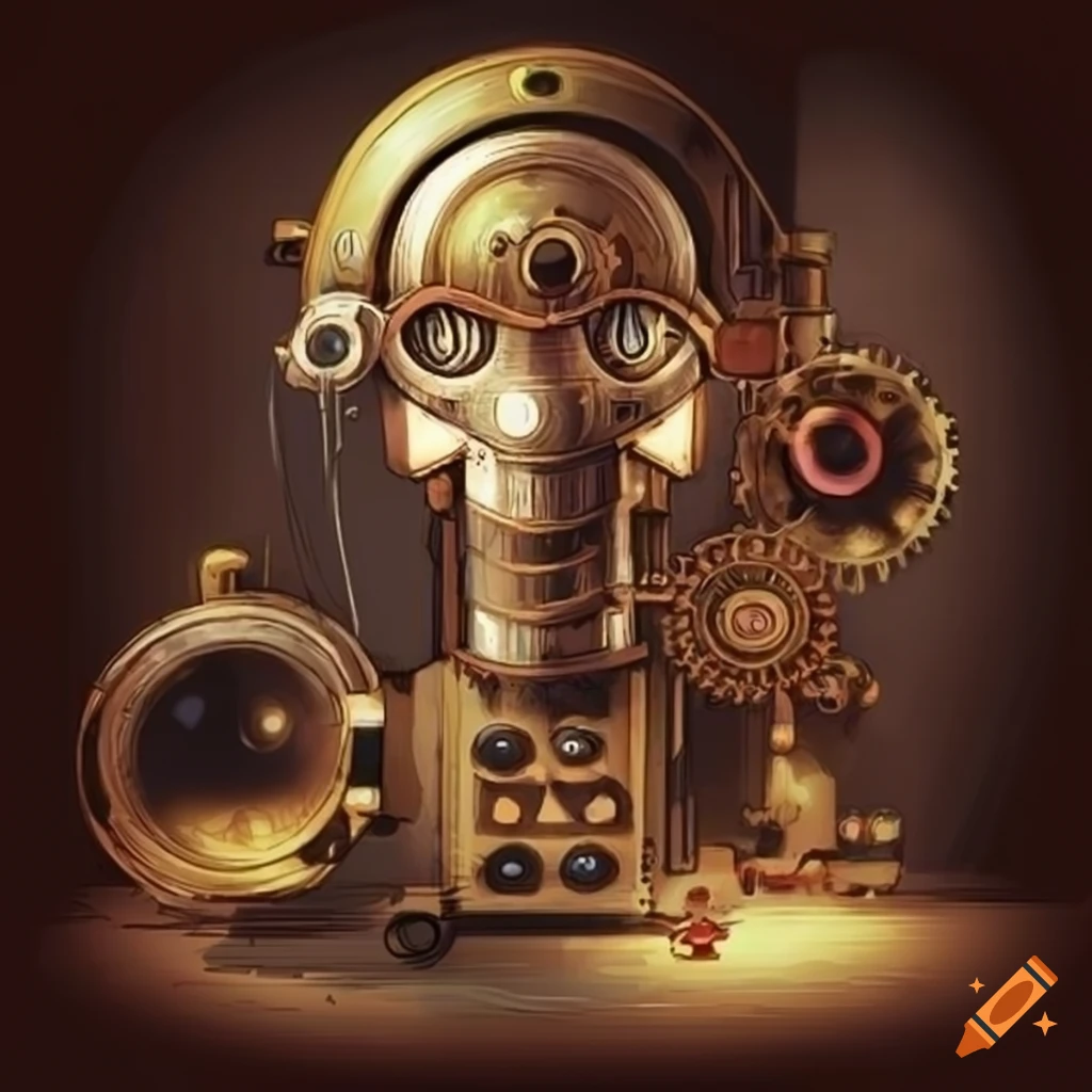 Steampunk gadget illustration on Craiyon