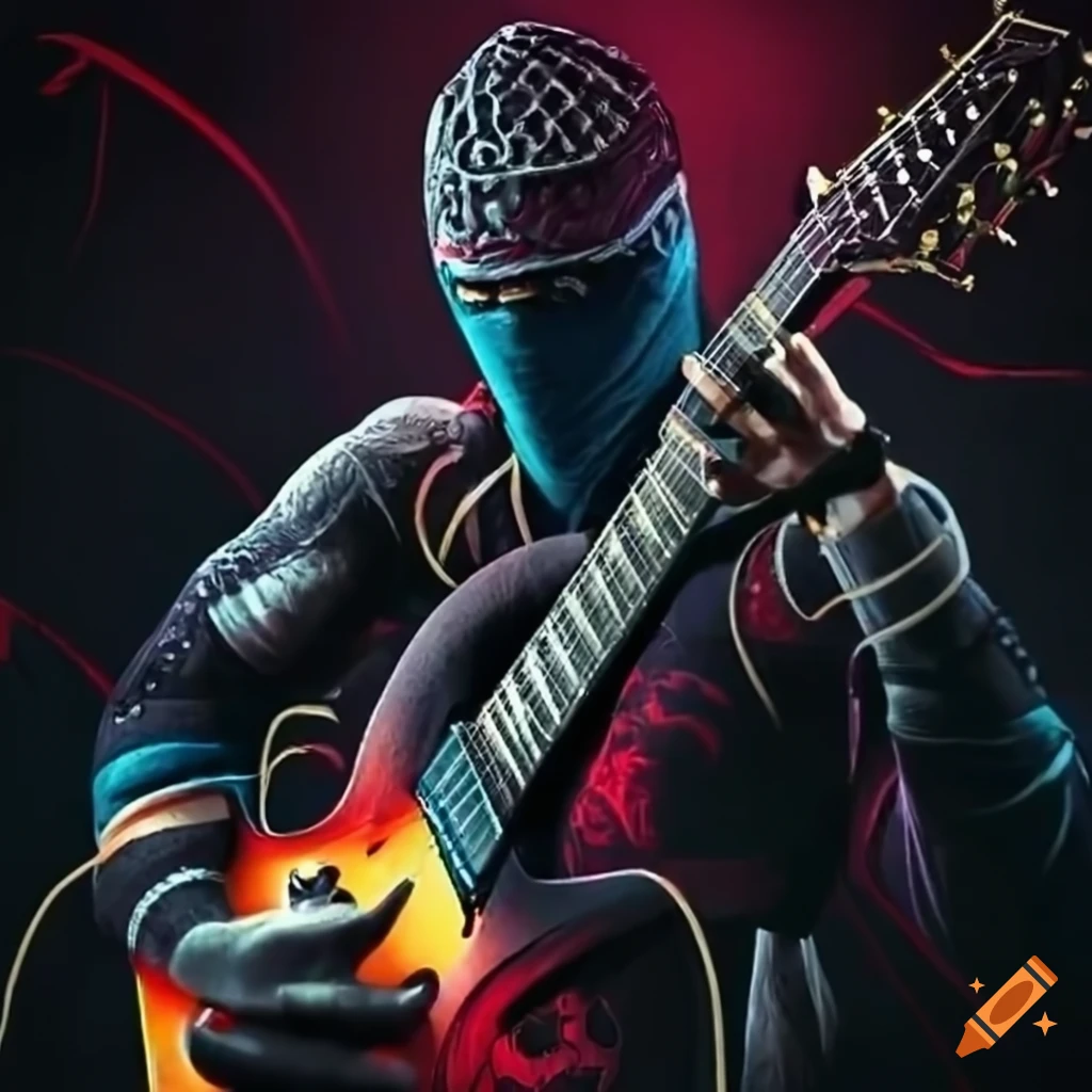 Image of a ninja playing a guitar