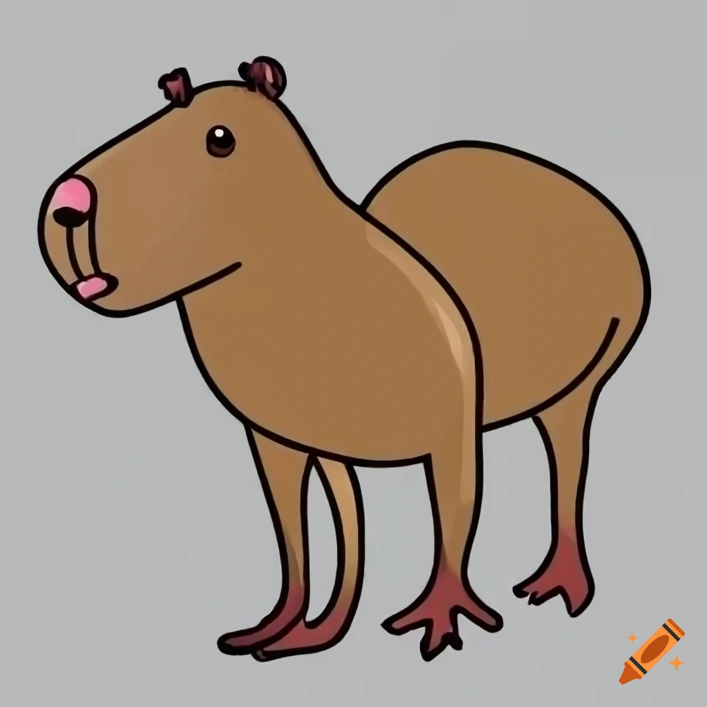 Cartoon capybara saying no