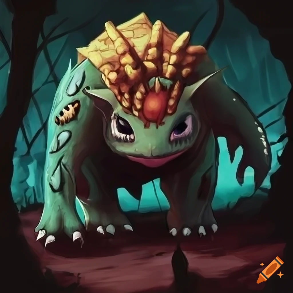 Cosplay of eldritch ivysaur on Craiyon