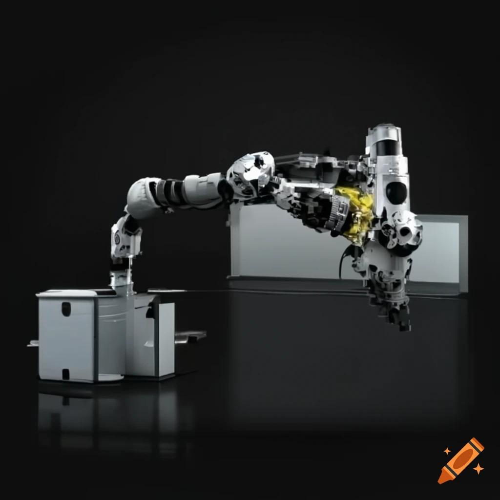 Robot machine watering plants on Craiyon