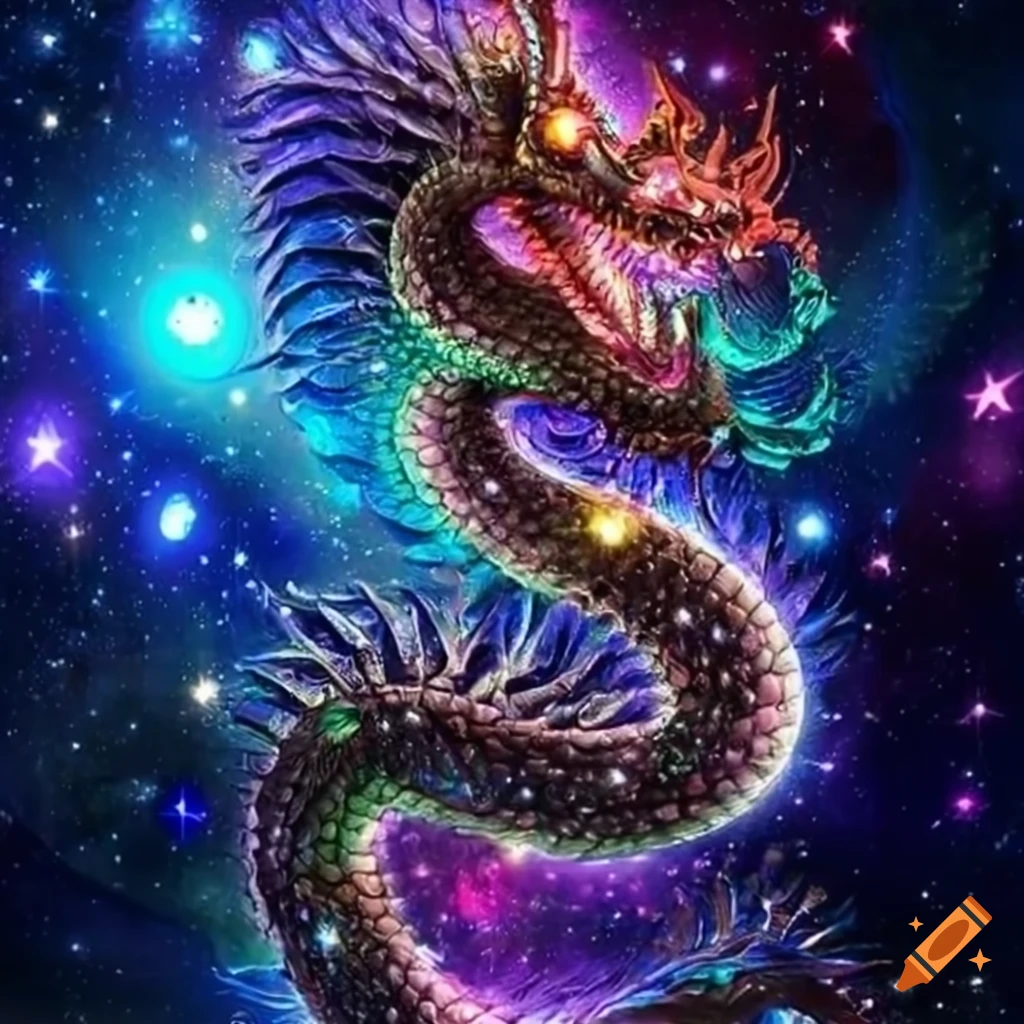 Cosmic dragon on the moon on Craiyon