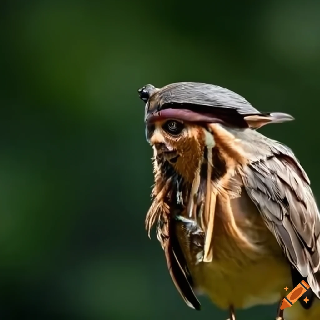 Humorous depiction of jack sparrow as a bird on Craiyon