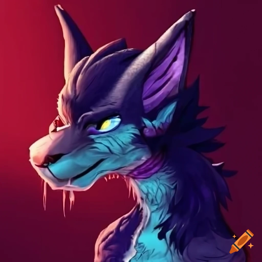 Digital art of a fursona character on Craiyon