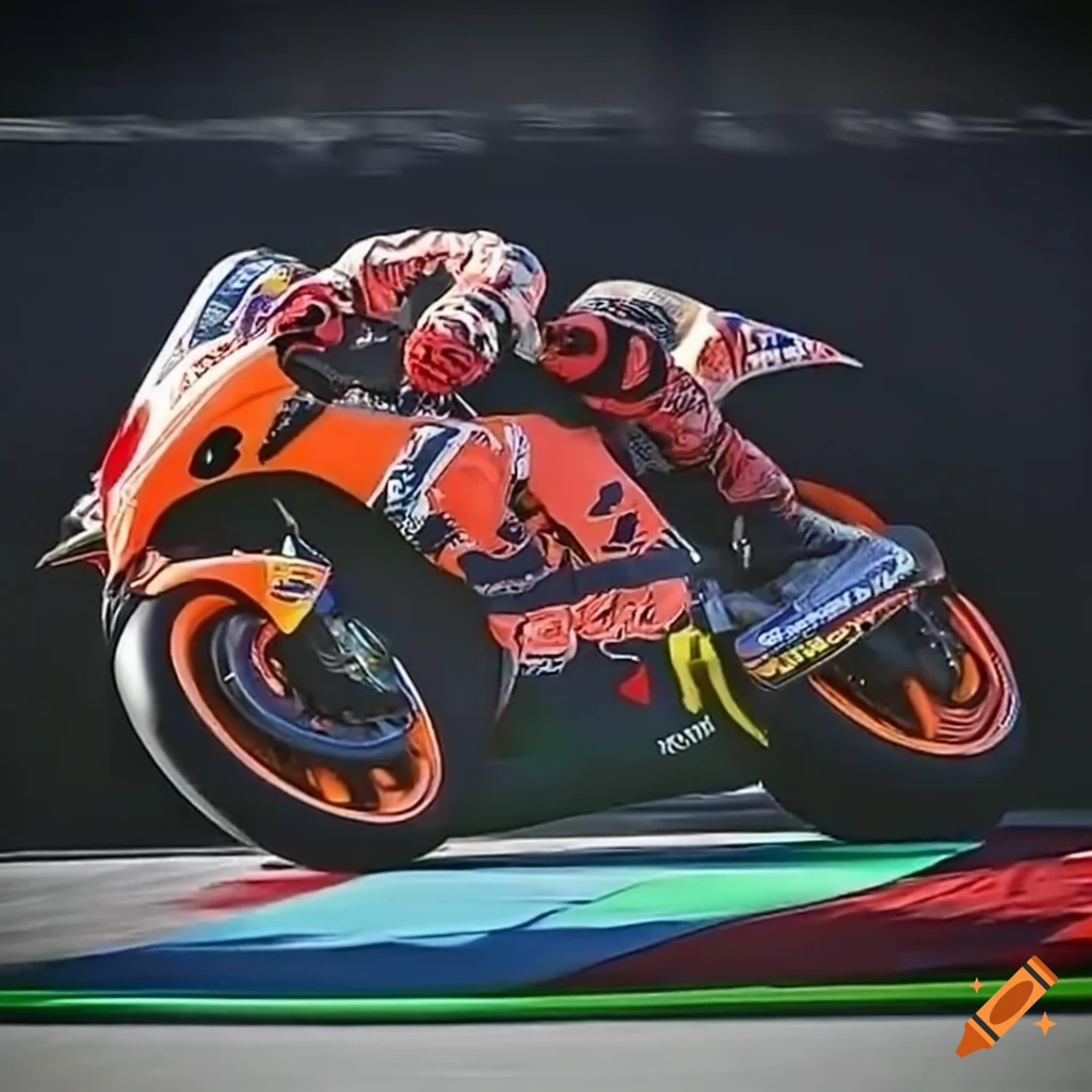 Motogp motorcycles and racers in action on Craiyon