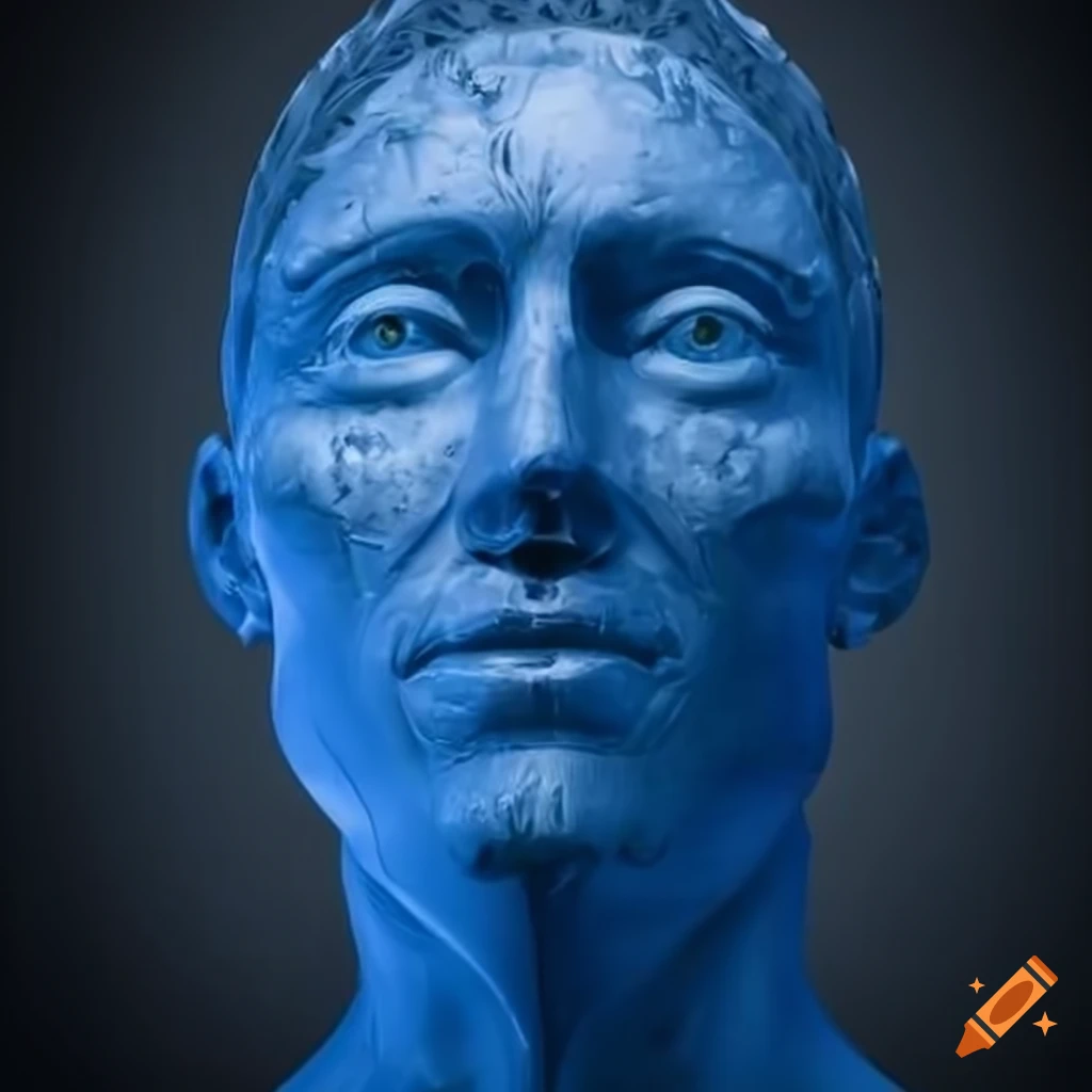 Detailed artistic portrayal of a gem humanoid face