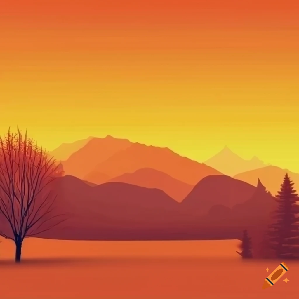 Minimalistic fall landscape background on Craiyon