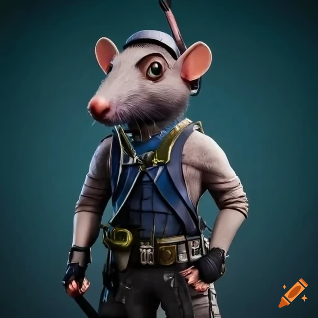 Intricate art of a rat character from a game