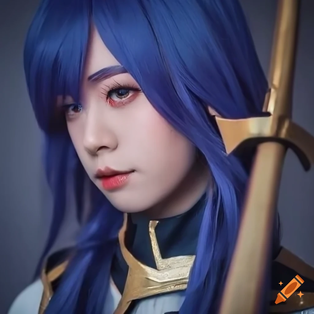 Close-up portrait of lucina cosplay on Craiyon