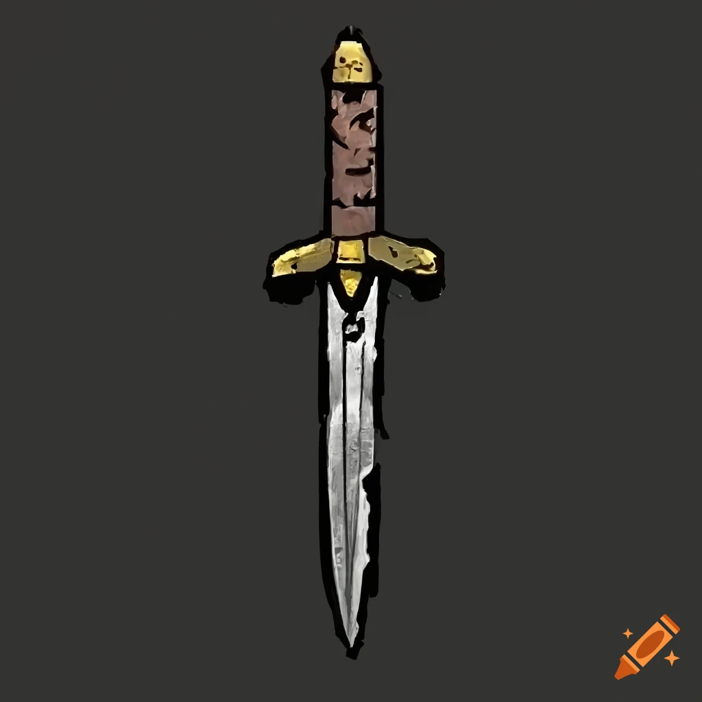 Cartoon simple rusty dagger on Craiyon