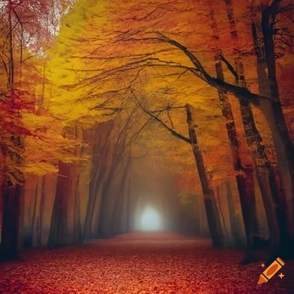 Nostalgic artwork of autumn leaves on Craiyon