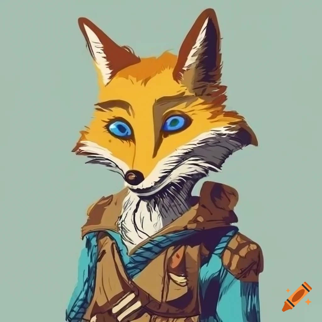 Rpg-style artwork of a yellow fox adventurer on Craiyon