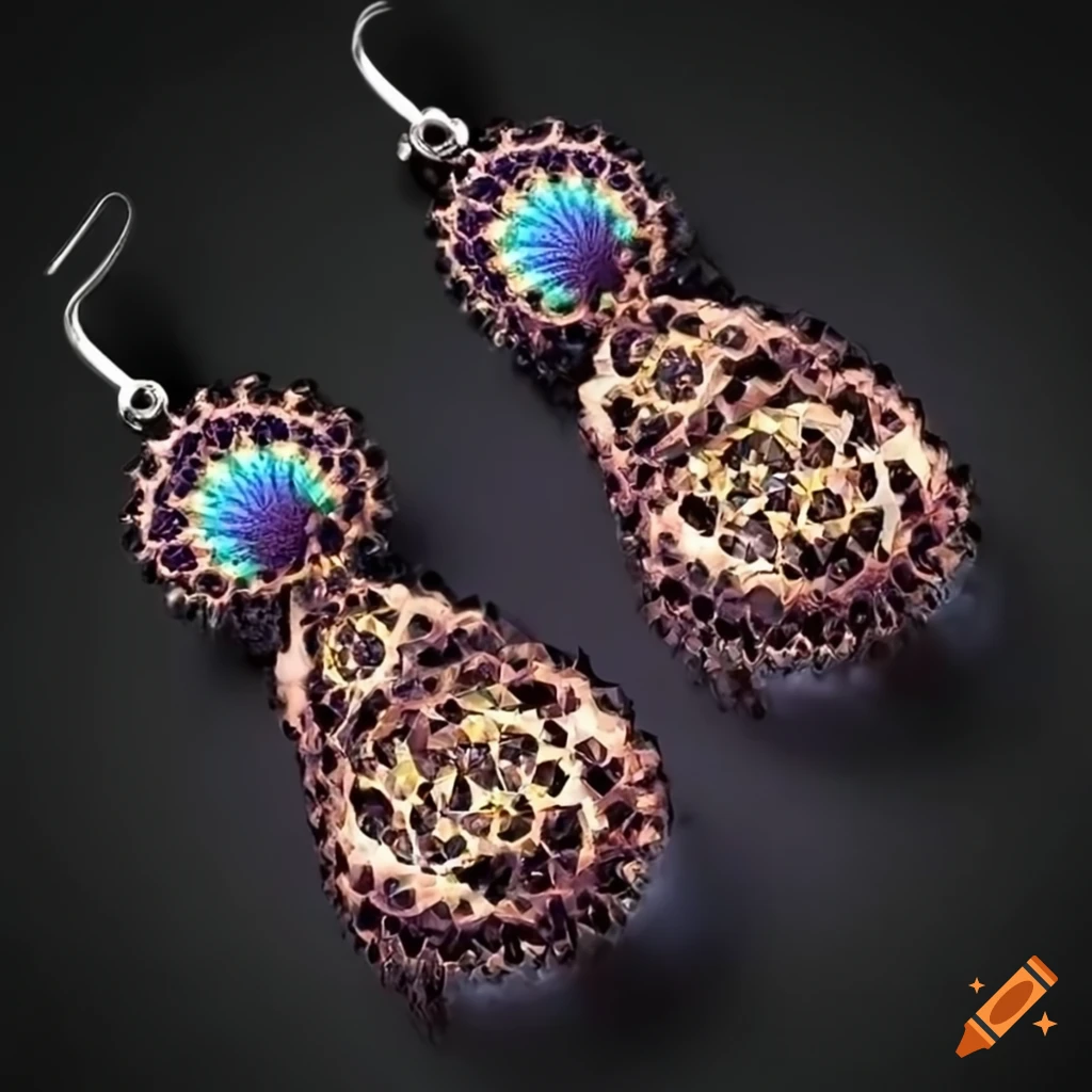 Fractal pattern earrings on Craiyon