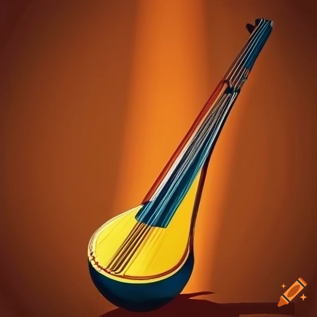 Poster featuring the Ukrainian national instrument and pattern on Craiyon