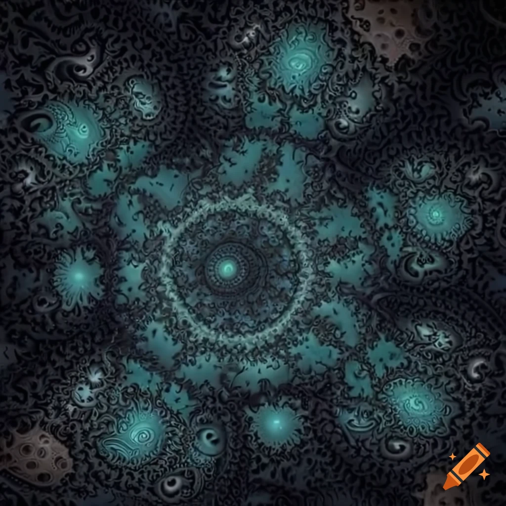 Intricate fractal castle pattern on Craiyon