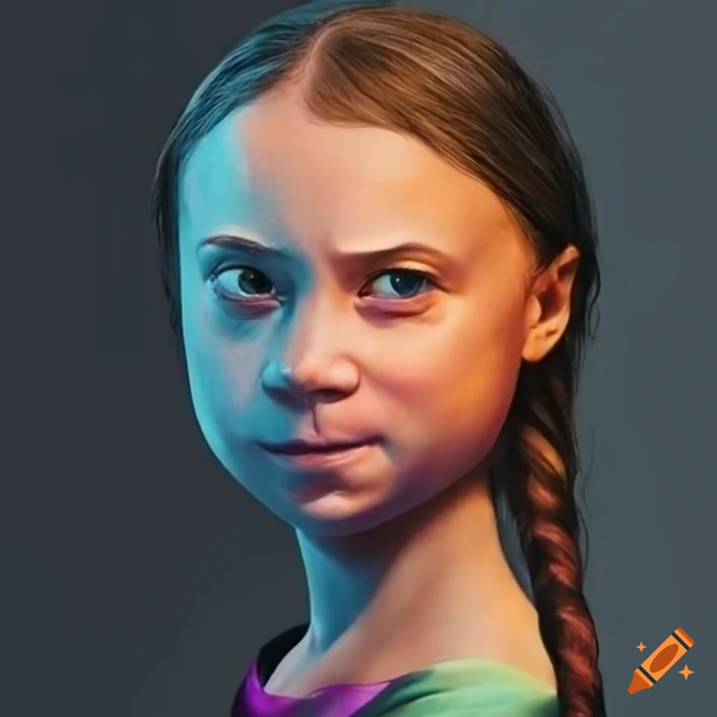 Greta thunberg in satin attire on Craiyon