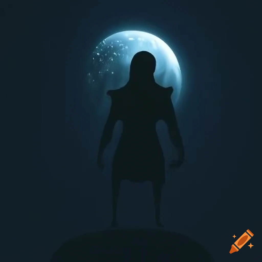 Silhouette of a giant in the dark on Craiyon