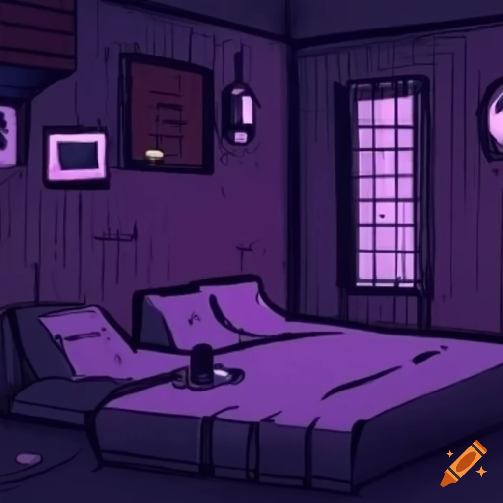 Lobotomy corporation inspired artwork of a motel room at night on Craiyon